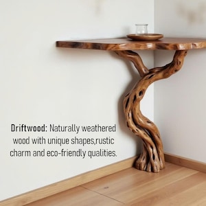 Driftwood Corner Console Table Natural Tree Branch Rustic Table ...