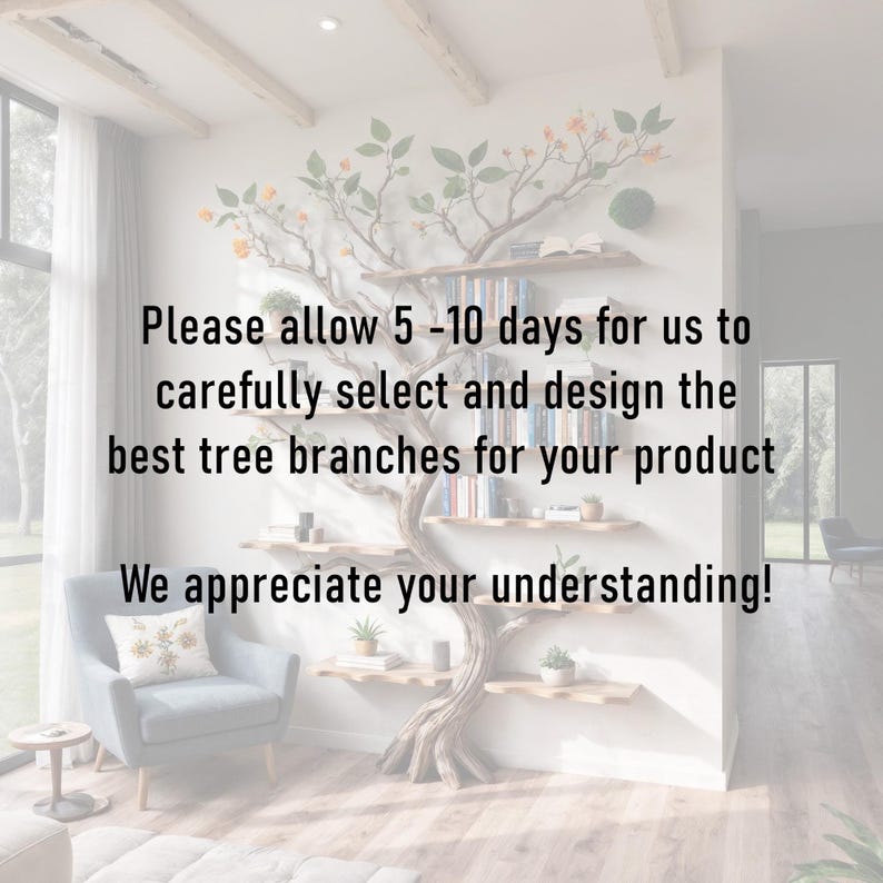 Tree Branch Book Shelf Floor Bookcase Solid Wood Driftwood Shelving ...