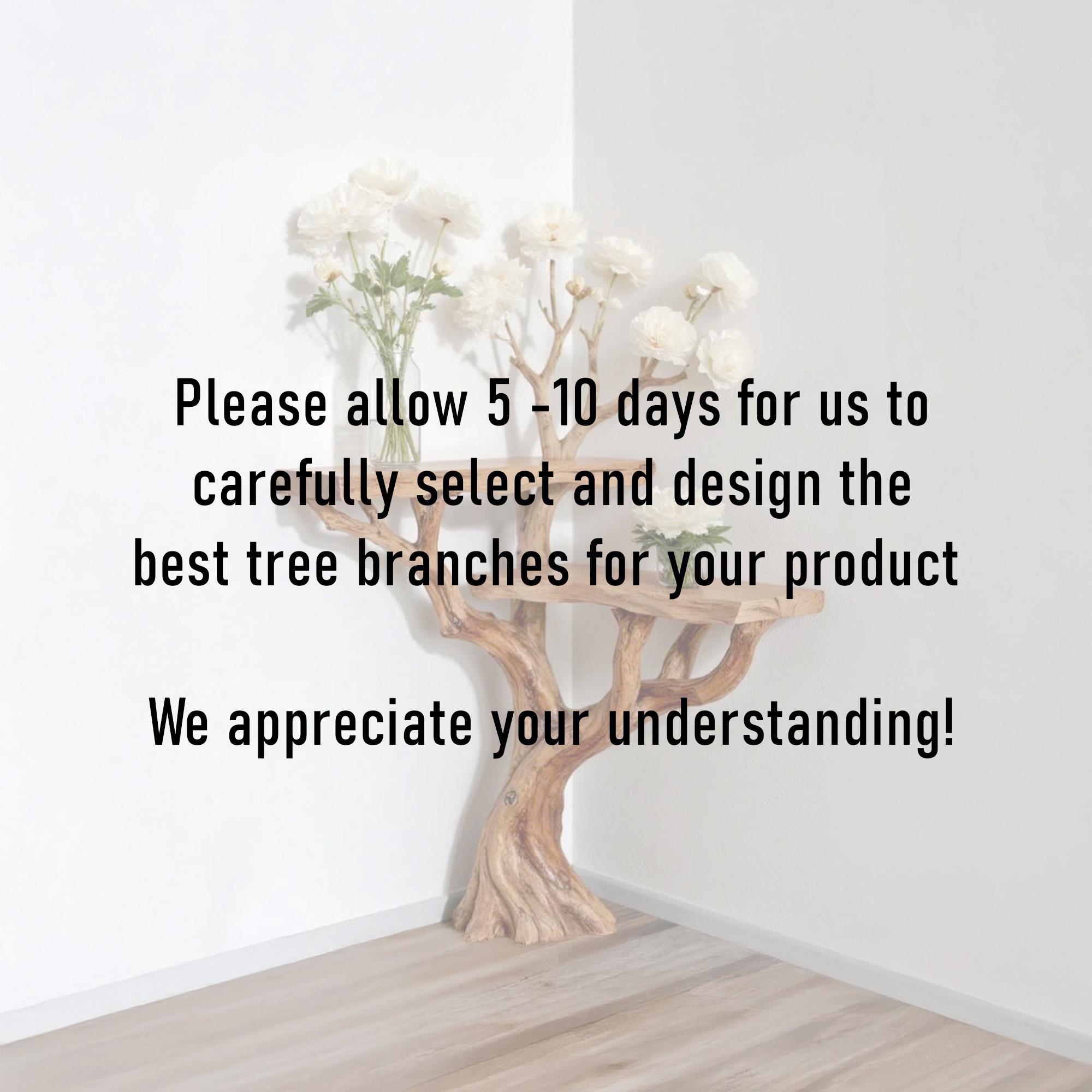 Corner Floating Console Table Tree Branch Driftwood Entryway Table ...