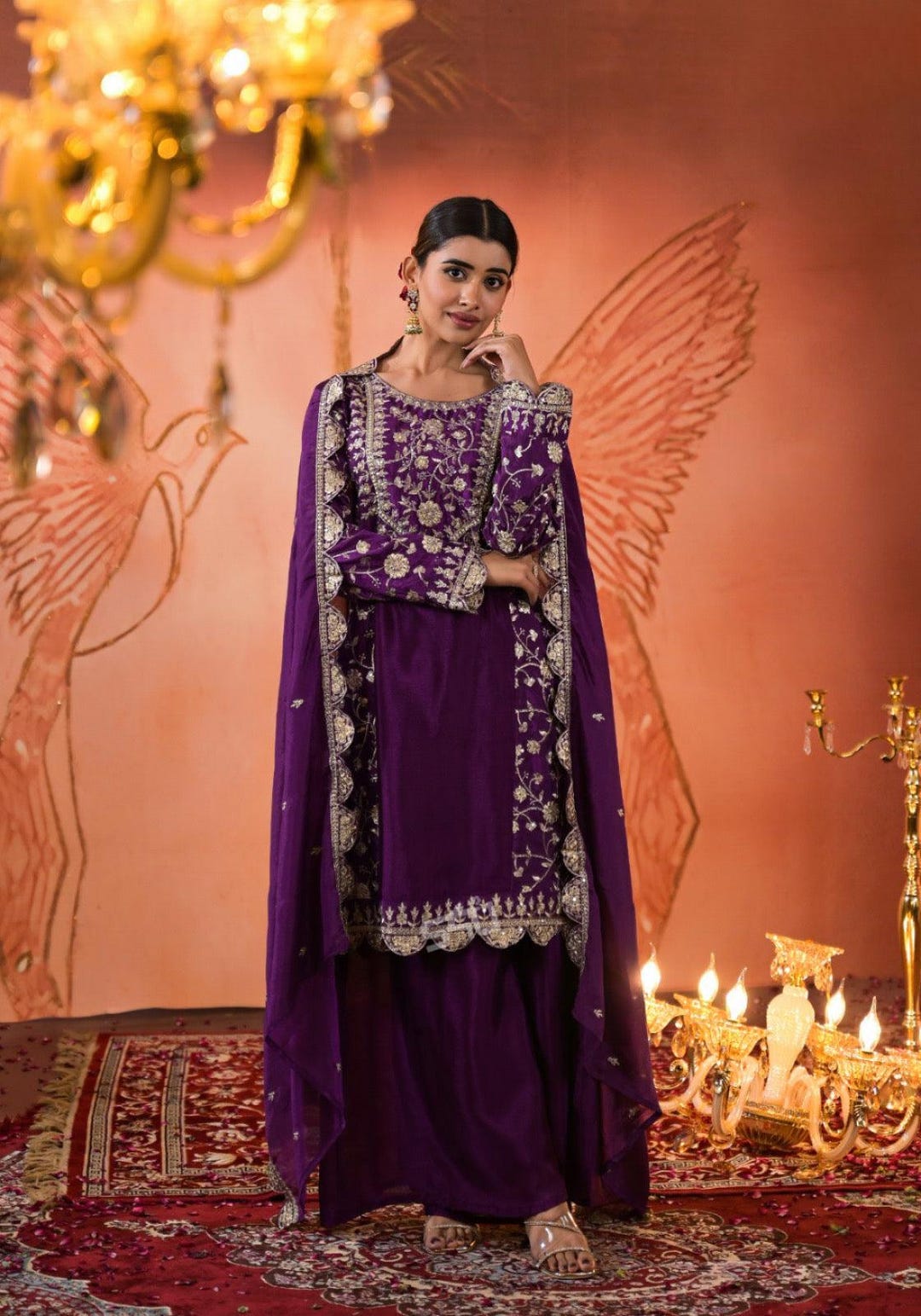 Purple Sharara Set - Etsy