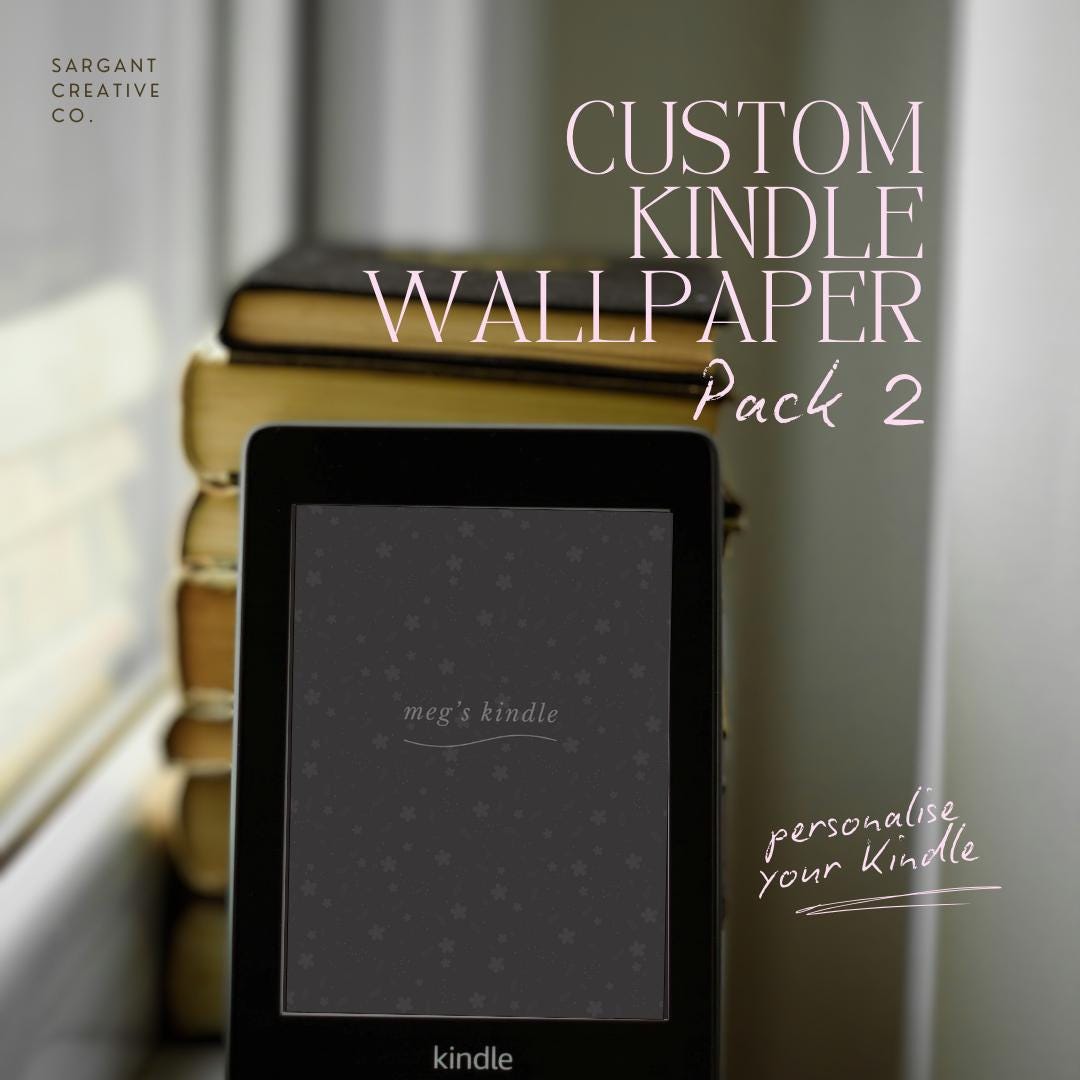 Custom Kindle Wallpaper - Pack 2 | Canva Customisable | Kindle Graphic ...