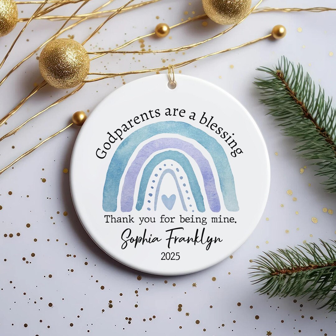 Godparents Ornament - Godmother Gift 2025 - Personalised Christening ...