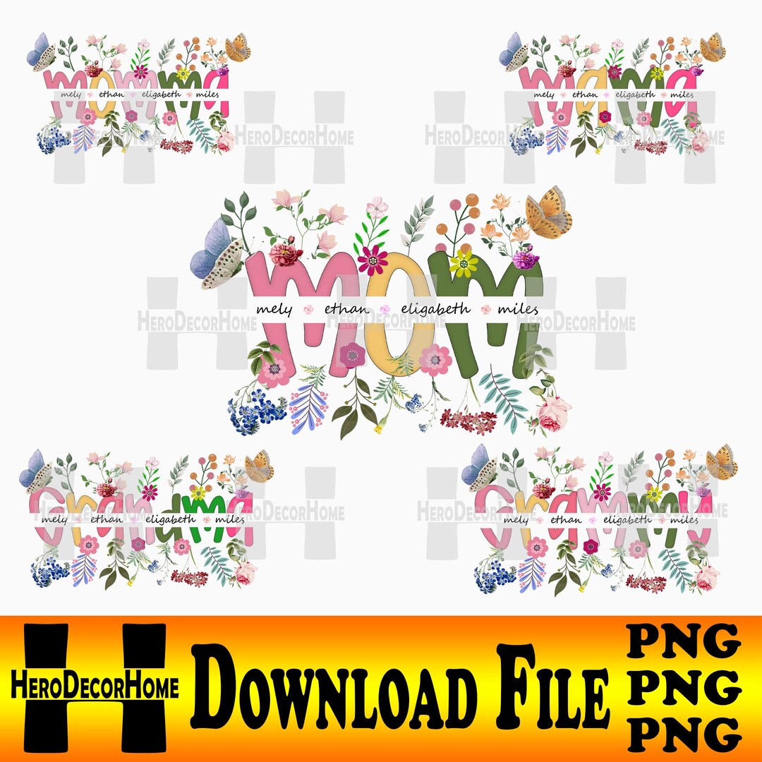 Customizable Grandma Hobo Floral Png, Boho Flower Png, Floral Shirt ...