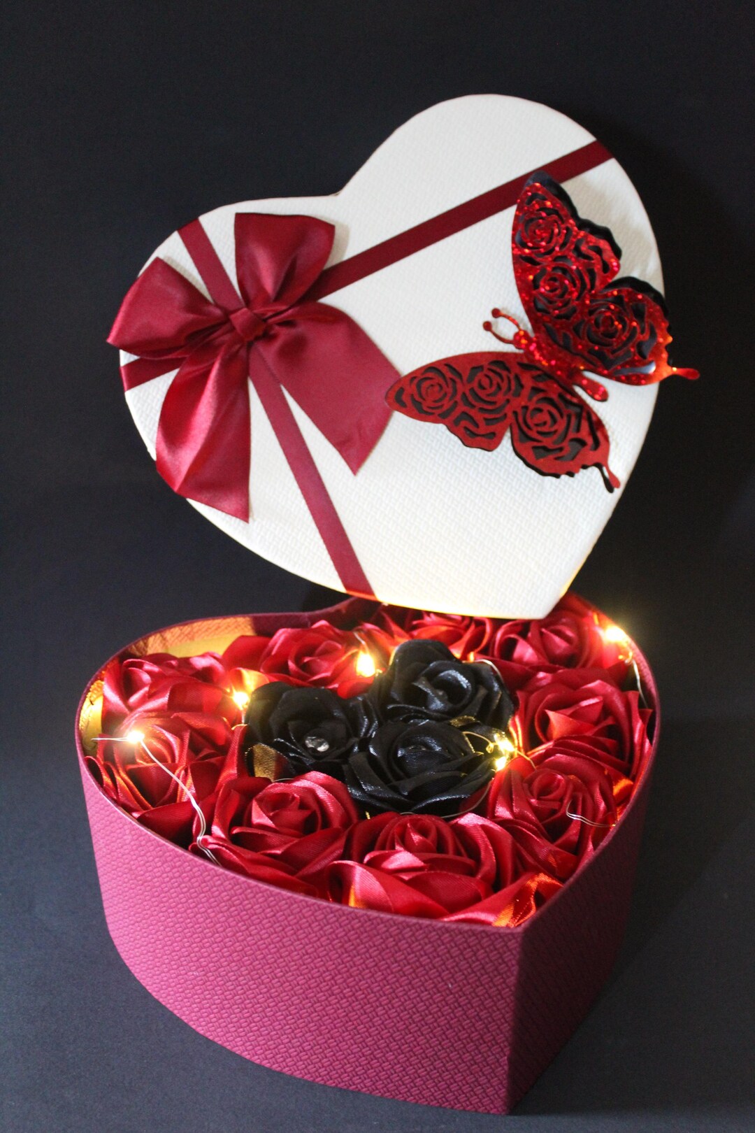 Heart of Roses, Box of Heart Roses, Valentine's Day Gift, Gift for ...