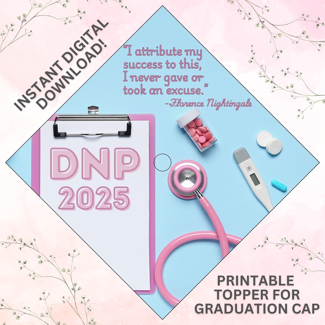 Printable Graduation Cap Topper, Doctorate Graduation Cap, Nurse ...