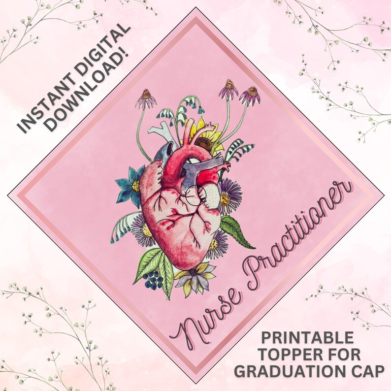 Printable Graduation Cap Topper, DIY Nurse Practitioner Grad Cap ...