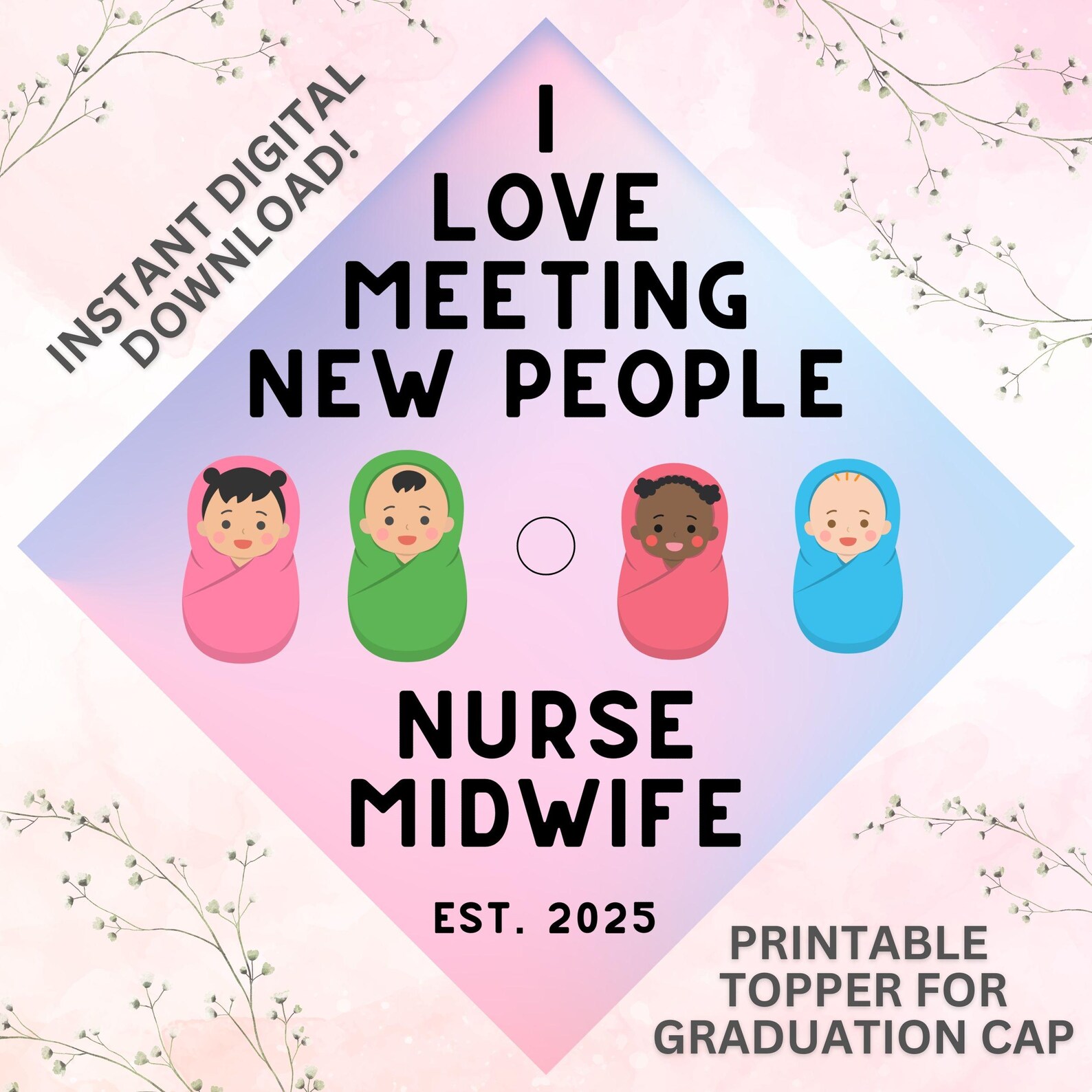 Printable Graduation Cap Topper, DIY Nurse Graduation Cap Decoration ...