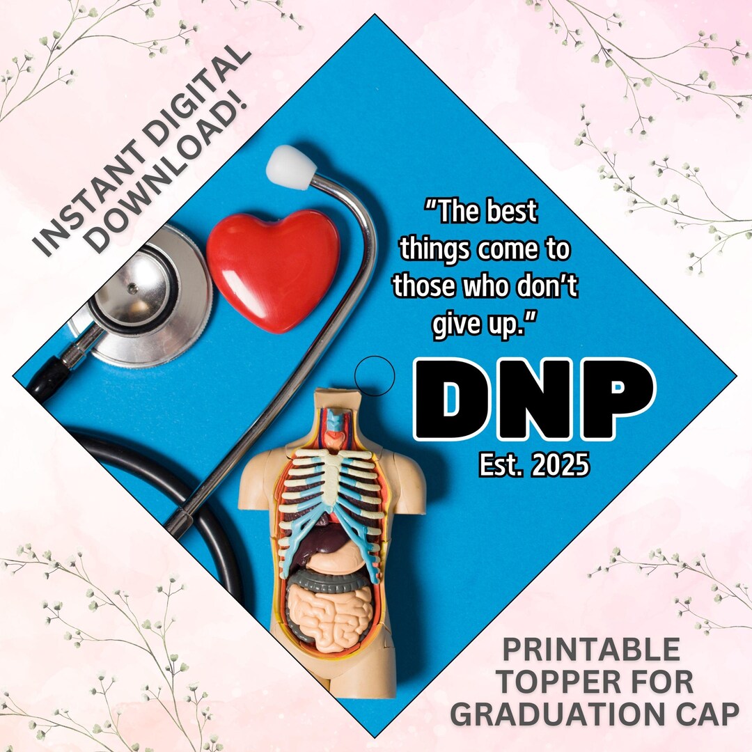 Printable Graduation Cap Topper, Doctorate Graduation Cap, Nurse ...