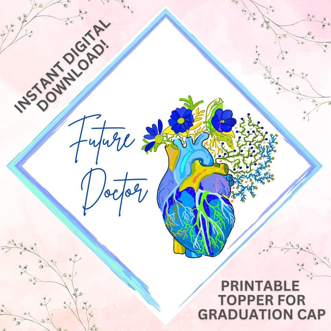 Printable Graduation Cap Topper, Doctor Graduation Cap Decoration, MD ...