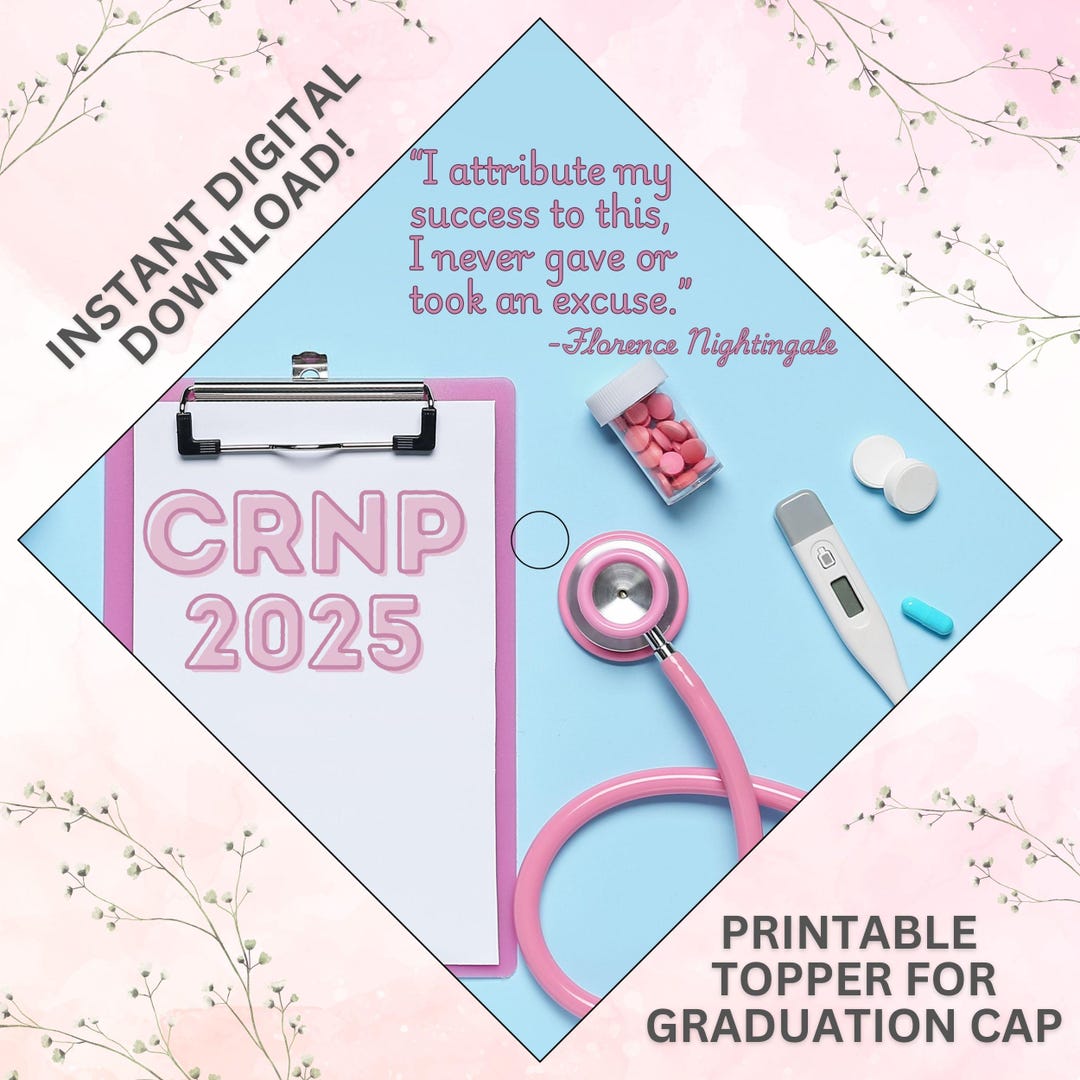 Printable Graduation Cap Topper, DIY Nurse Practitioner Grad Cap ...