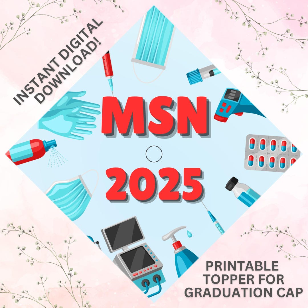 Printable Graduation Cap Topper, DIY Nurse Graduation Cap Decoration ...