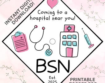 Printable Graduation Cap Topper, Nurse Graduation Cap Decoration ...