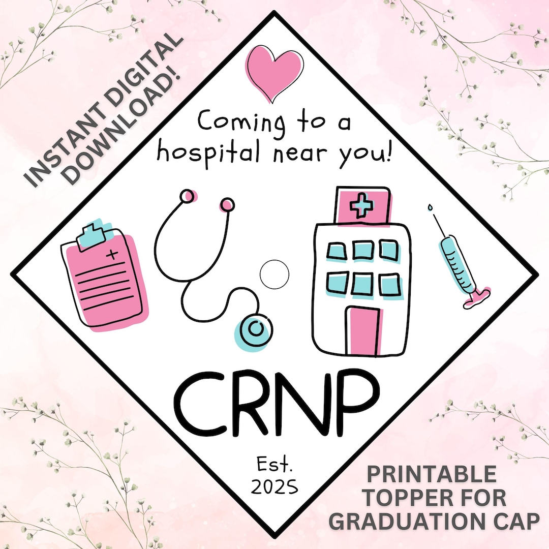 Printable Graduation Cap Topper, DIY Nurse Practitioner Graduation Cap ...