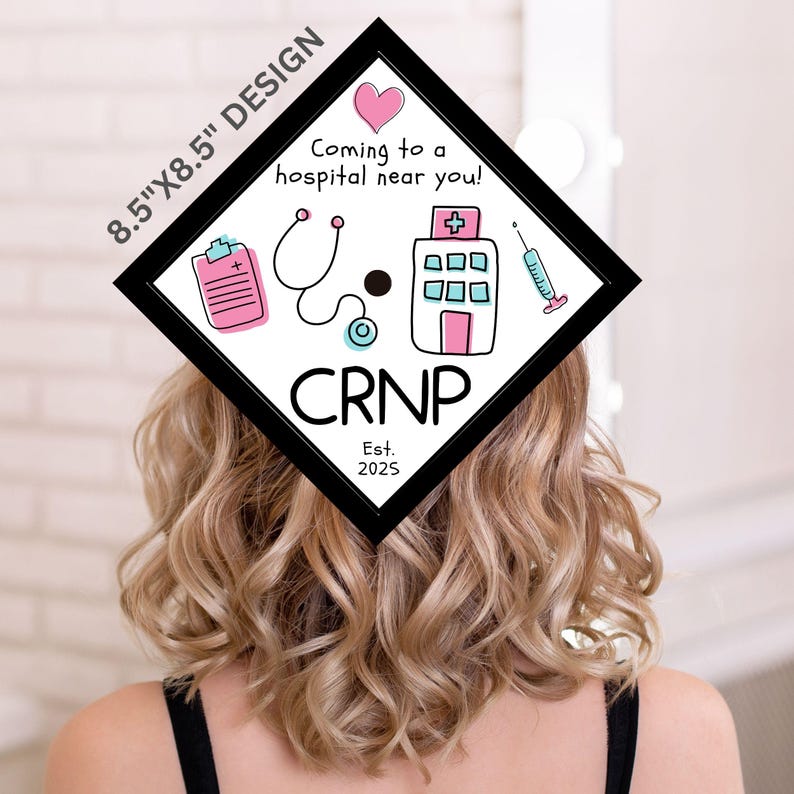 Printable Graduation Cap Topper, DIY Nurse Practitioner Graduation Cap ...