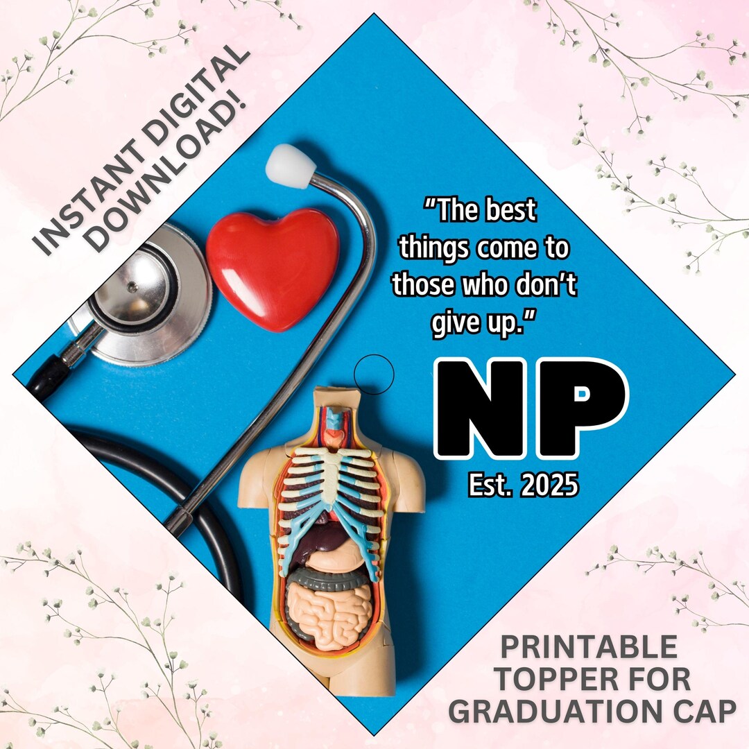 Printable Graduation Cap Topper, Nurse Practitioner Graduation Cap ...