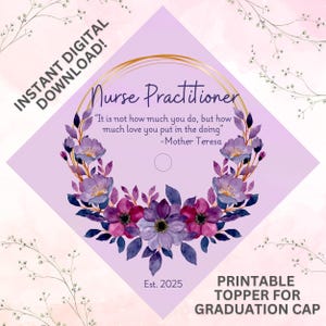 Printable Graduation Cap Topper, DIY Nurse Practitioner Graduation Cap ...