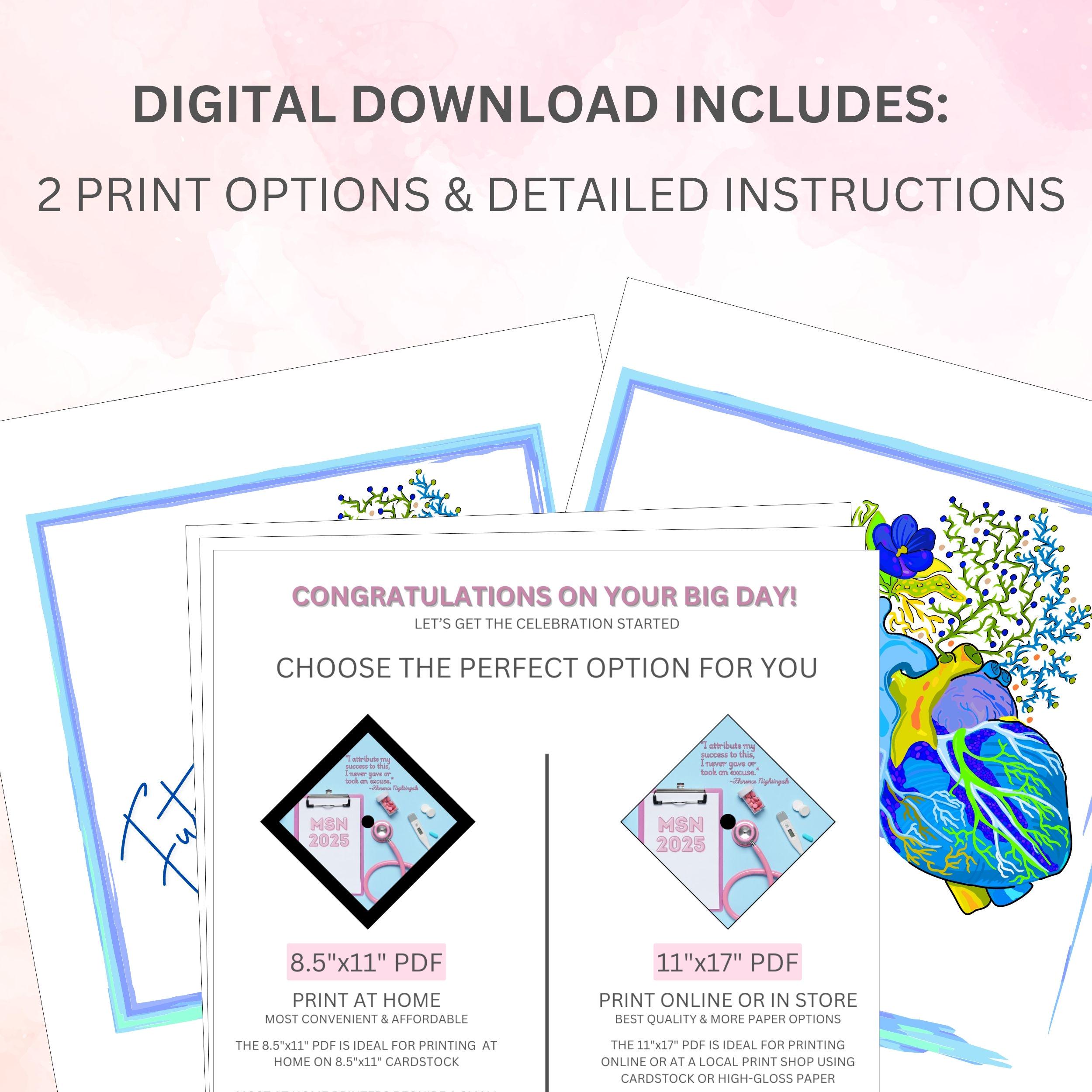 Printable Graduation Cap Topper, Doctor Graduation Cap Decoration, MD ...