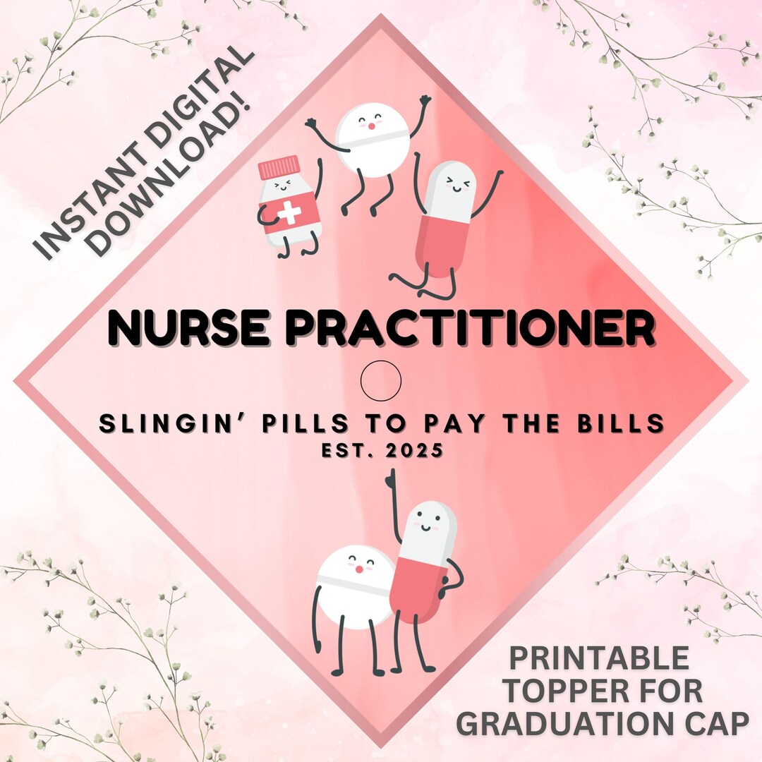 Printable Graduation Cap Topper, DIY Nurse Practitioner Grad Cap ...