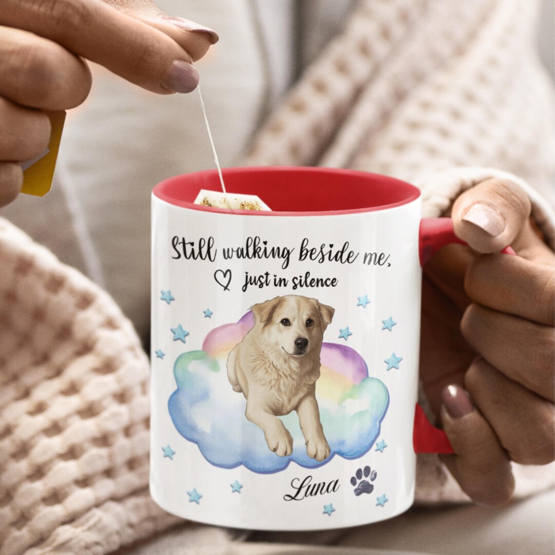 Custom Cartoon Pet Memorial Mug Still Walking Beside Me, Personalized ...