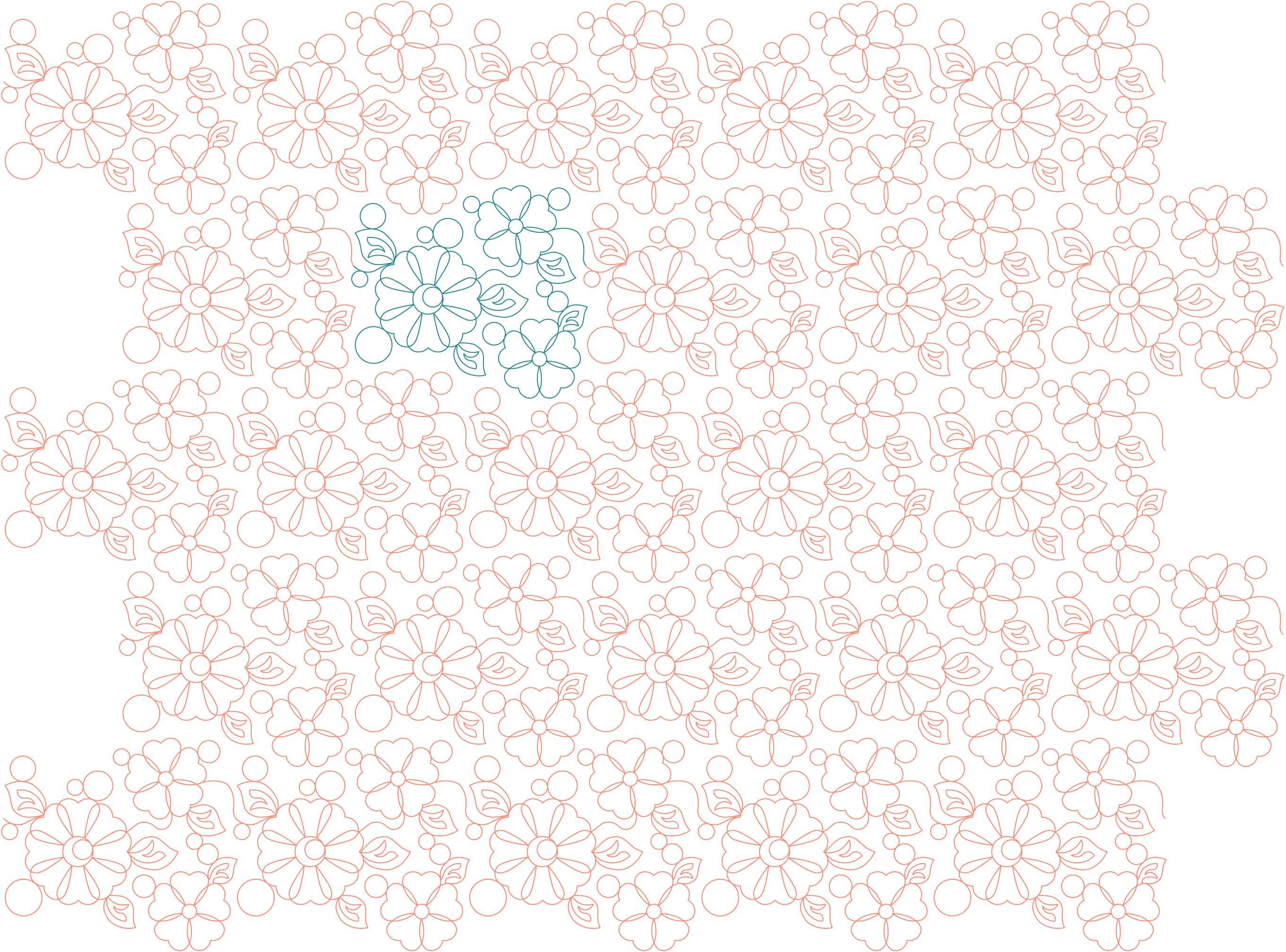 Garden Hearts - Digital Longarm Quilting Design for Edge to Edge ...