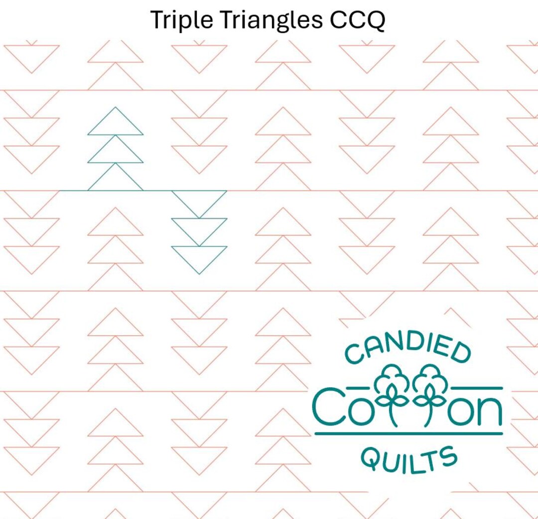 Triple Triangles - Digital Longarm Quilting Design for Edge to Edge Pantograph - Etsy