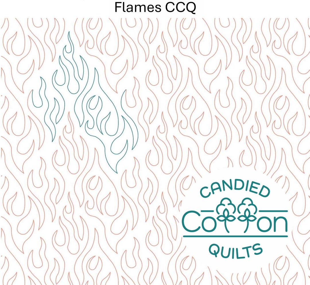 Flames - Digital Longarm Quilting Design for Edge to Edge Pantograph - Etsy