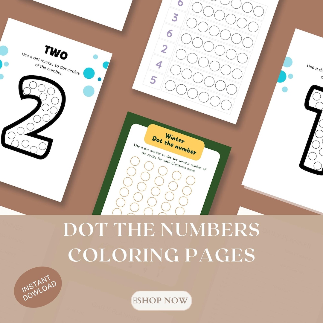 Dot the Numbers Coloring Book for Kids | Printable Do-a-dot Activities ...
