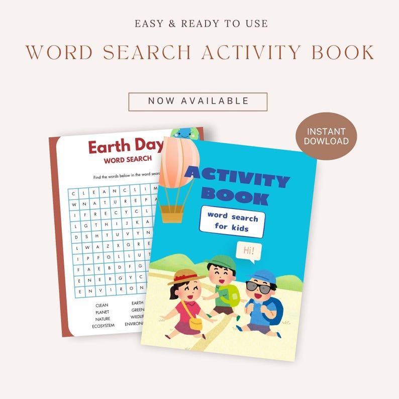 Printable Word Search Puzzle Book for Kids | Fun Activity Sheets With ...