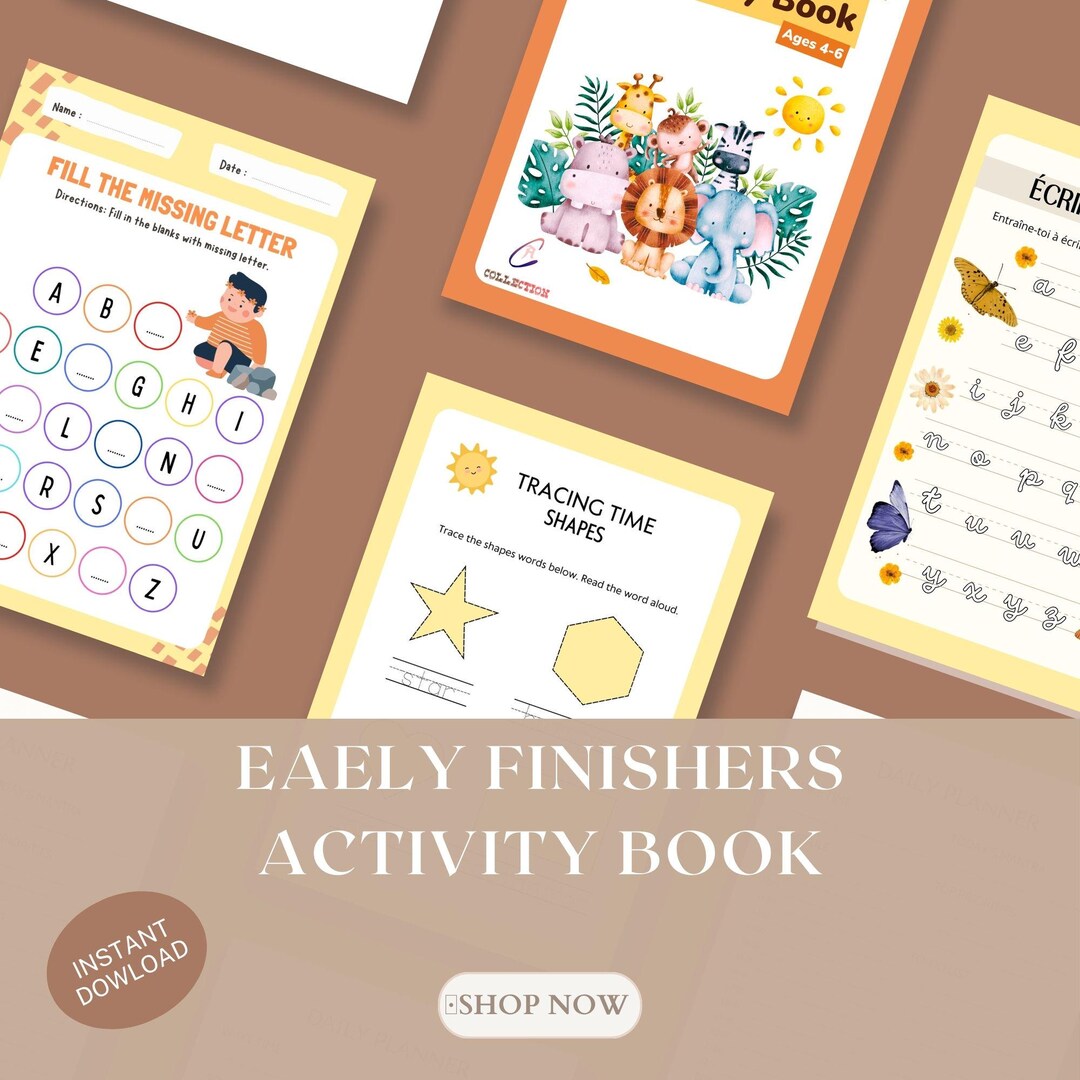 Early Finishers Activity Book for Kids Ages 4-6 | Printable Fun ...