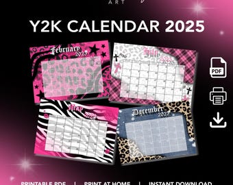 Monthly Calendar , Planner Y2k - Etsy