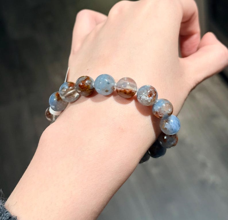 Colorful Rabbit Hair Ball Quartz Bracelet | 10.8mm+ Beads | Cluster ...