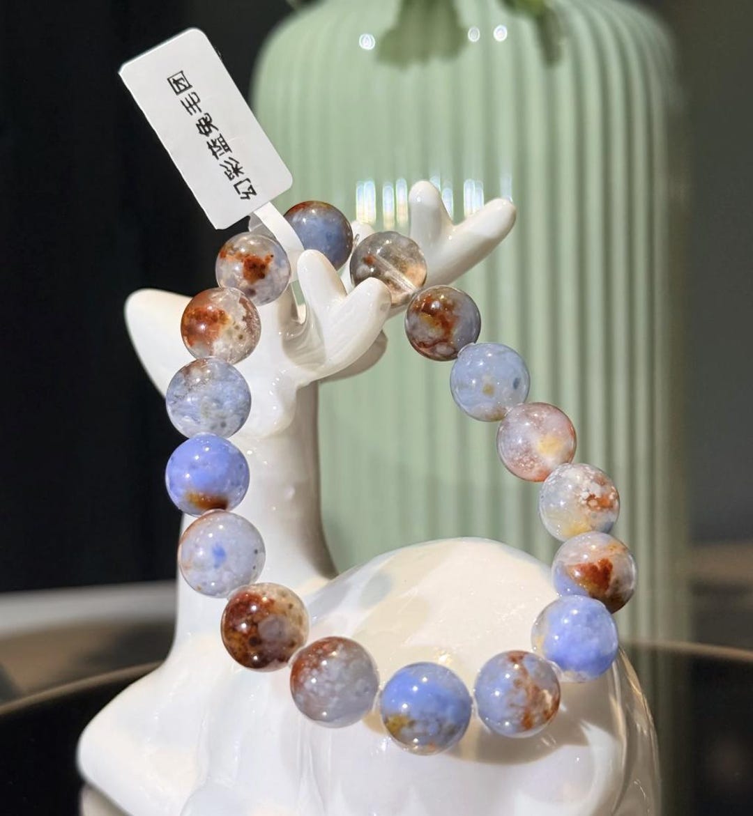 Colorful Rabbit Hair Ball Quartz Bracelet | 10.8mm+ Beads | Cluster ...