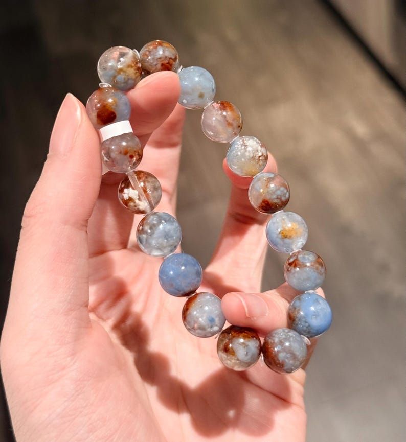 Colorful Rabbit Hair Ball Quartz Bracelet | 10.8mm+ Beads | Cluster ...
