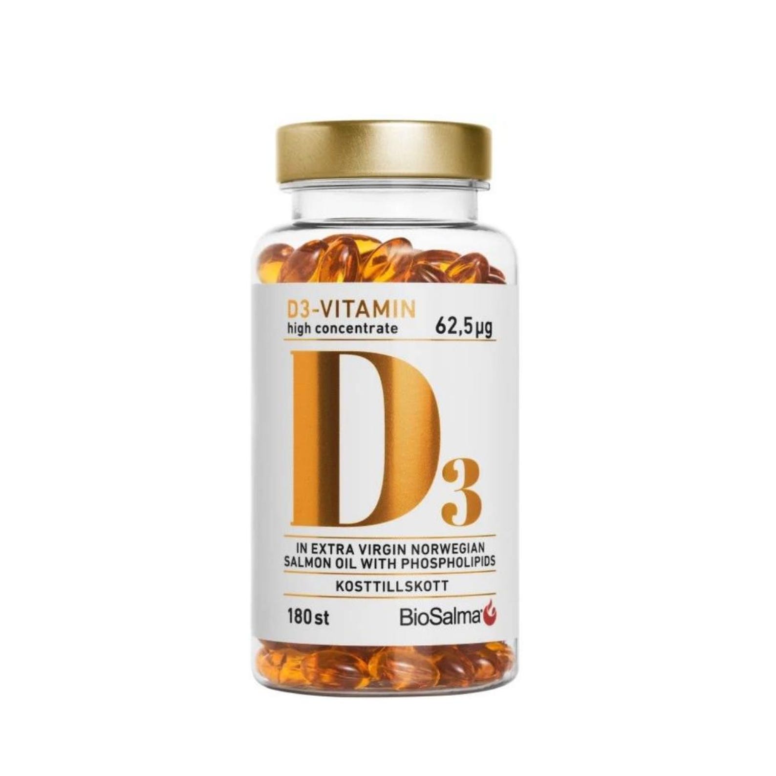 Vitamina D3 BioSalma 62,5 µg Alta Concentración 180 Cápsulas – D3 en ...