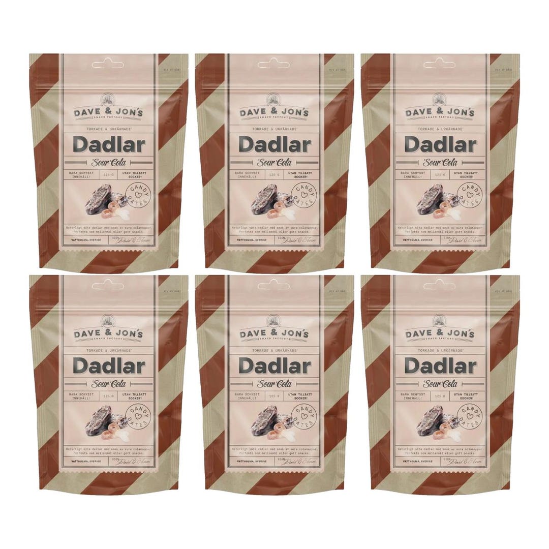 6-pack Dave & Jon’s Dadlar Sour Cola 125g – Vegan Date Candy (no Added ...