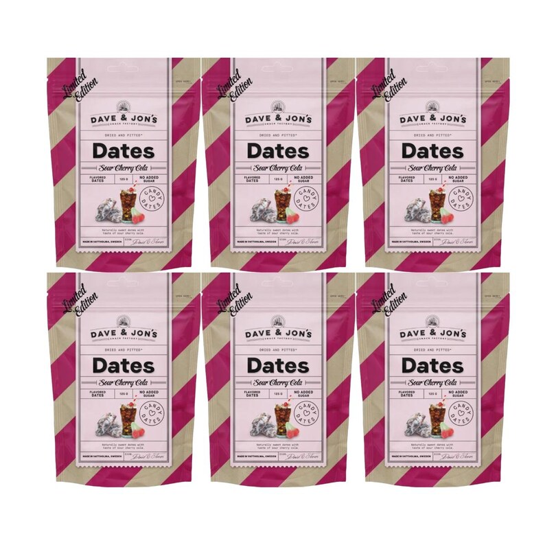 Sour Cherry Cola Date Candy – Vegan Snack, No Added Sugar (6x125g Bags ...