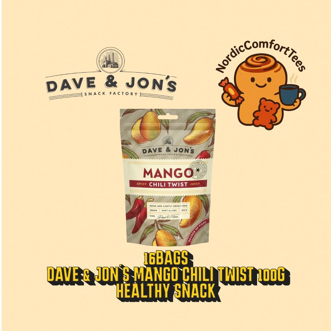 16 X Dave & Jon’s Mango Chili Twist 100g – Sweet-heat Dried Mango Snack ...