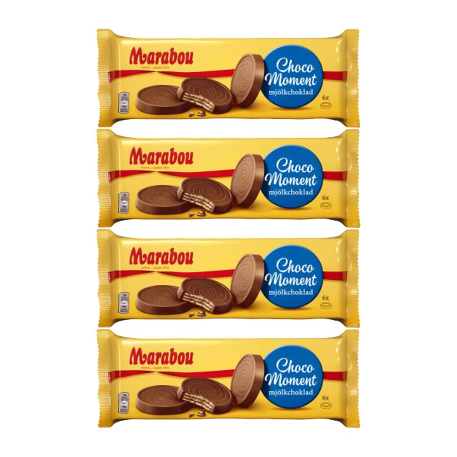 4 X Marabou Choco Moment 180g – Milk Chocolate Wafer Biscuits - Etsy