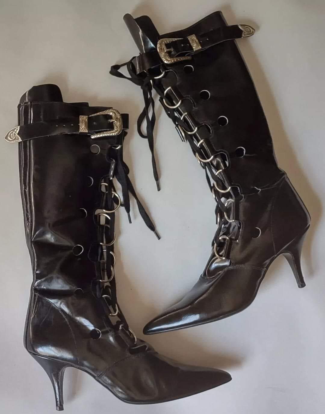 1980s 90s Winkle Pickers Lace up Boots - Etsy