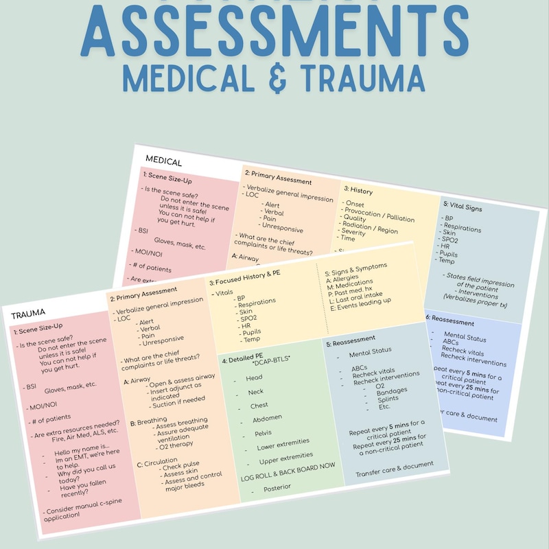 Patient Assessment Emt - Etsy