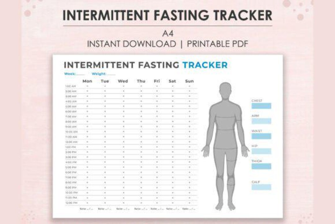 Intermittent Fasting Tracker Printable Digital Download for Fasting ...