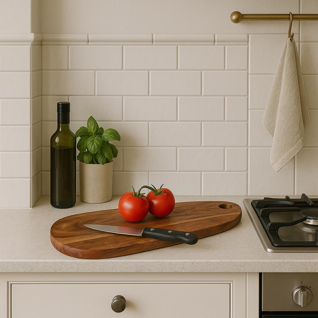 Acacia Wood Rustic Chopping Board: Long Oval Kitchen Cutting Board - Etsy