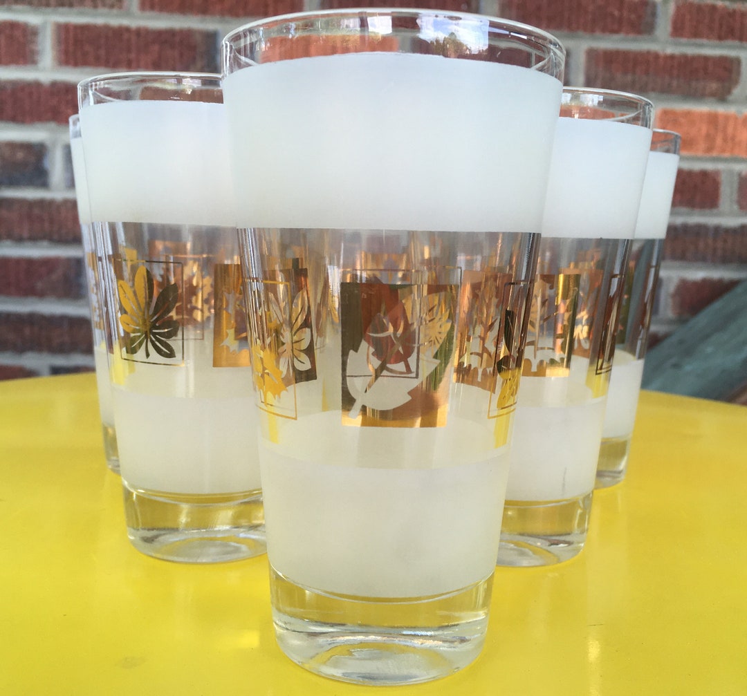 Libbey Frosted Glasses, Mid Century Frosted Tumblers or Highball ...
