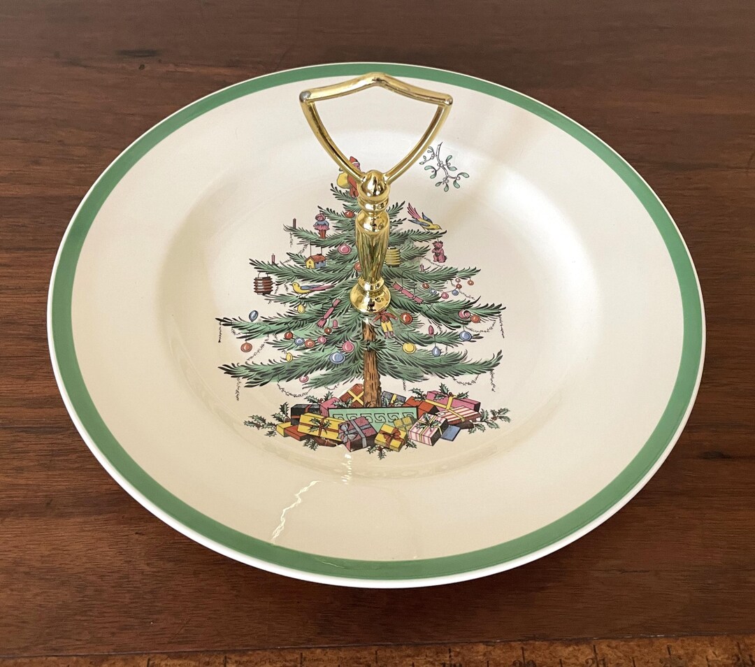 Spode Christmas Tree Cookie or Hor D'oeuvre Serving Plate With Handle ...