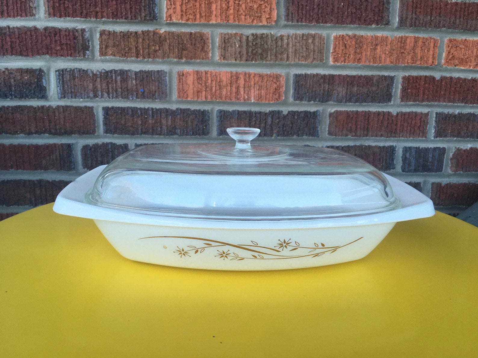 Pyrex Golden Honeysuckle 2 1/2 Quart Covered Casserole Dish, 055 - Etsy