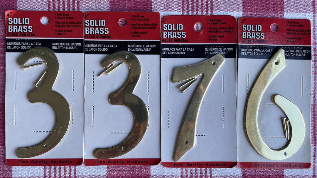 Solid Brass House Numbers, 4" Tall - Etsy