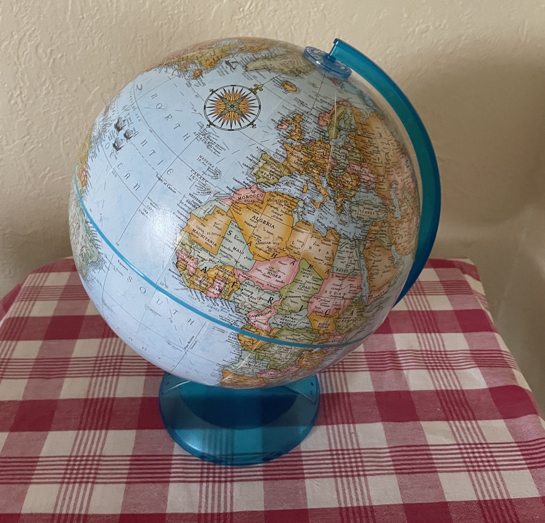 Globemaster 12 Inch Diameter Globe With Blue Plastic Base. - Etsy