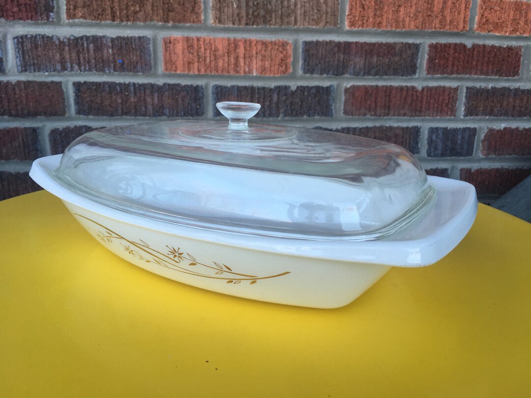 Pyrex Golden Honeysuckle 2 1/2 Quart Covered Casserole Dish, 055 - Etsy