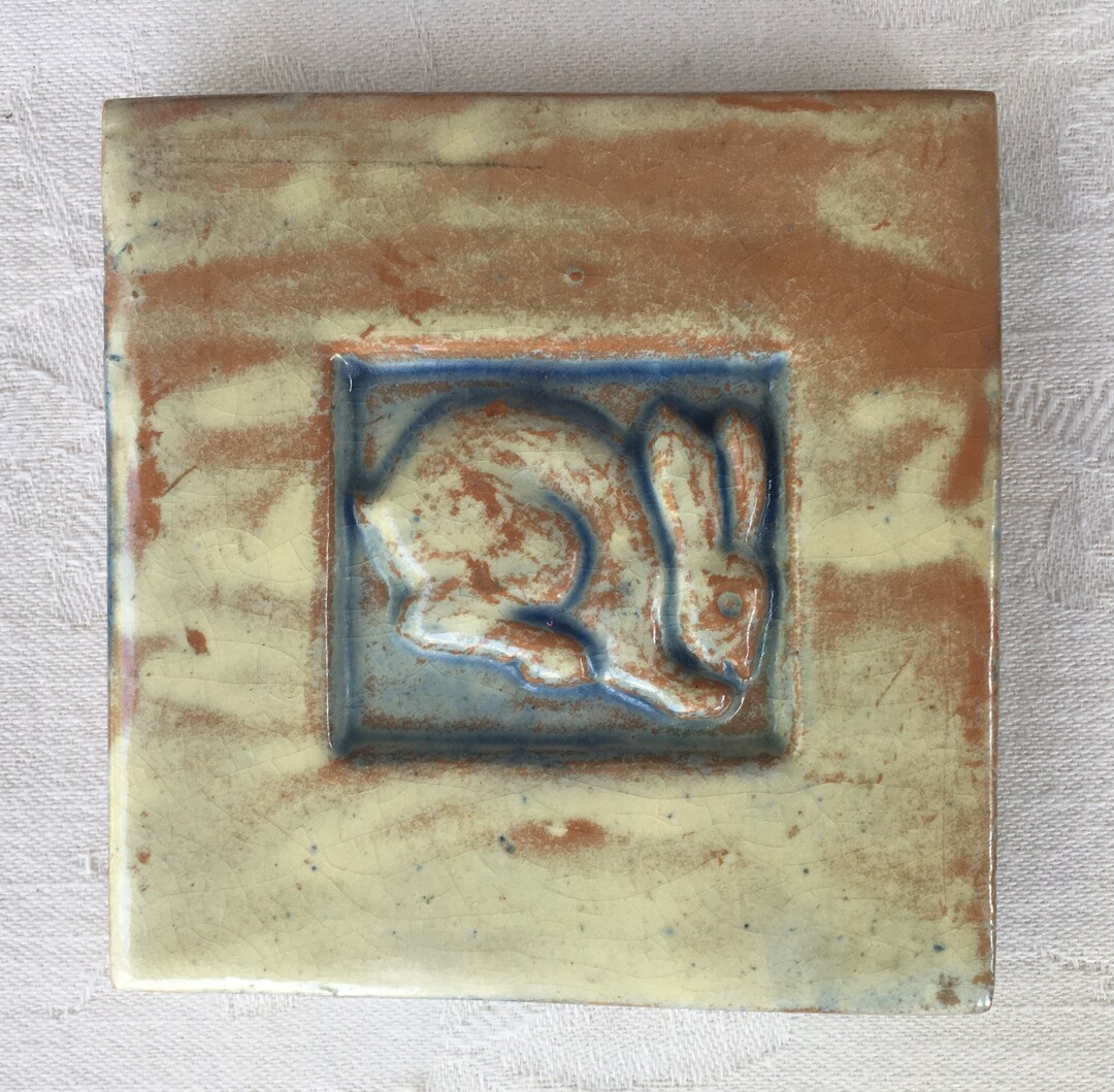 Tile, Rustic Terra Cotta Tile, Decorative Tile, Embossed Tile, Rabbit ...