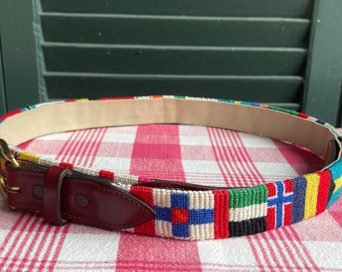 Needlepoint Belt, Flags of the World Belt - Etsy